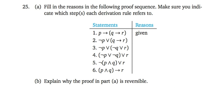 Solved 25. (a) Fill in the reasons in the following proof | Chegg.com