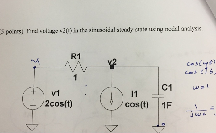 Solved Find voltage v2(t) in the sinusoidal steady state | Chegg.com