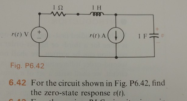 Solved 1Ω 1 H r(t) V+ r(t) A Fig. P6.42 6.42 For the circuit | Chegg.com