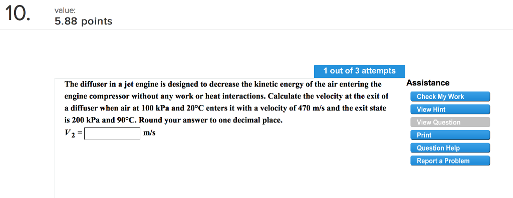 Solved 1 .88 points value: 1 out of 3 attempts The diffuser | Chegg.com