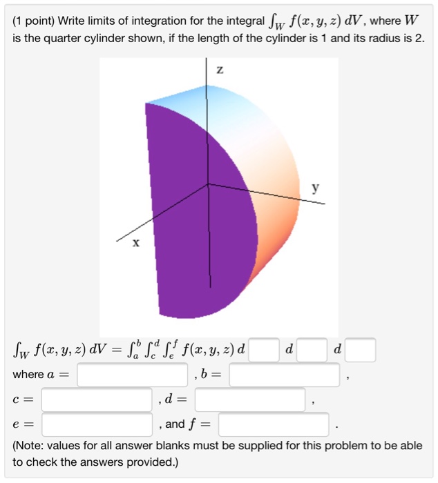 Solved Write limits of integration for the integral | Chegg.com