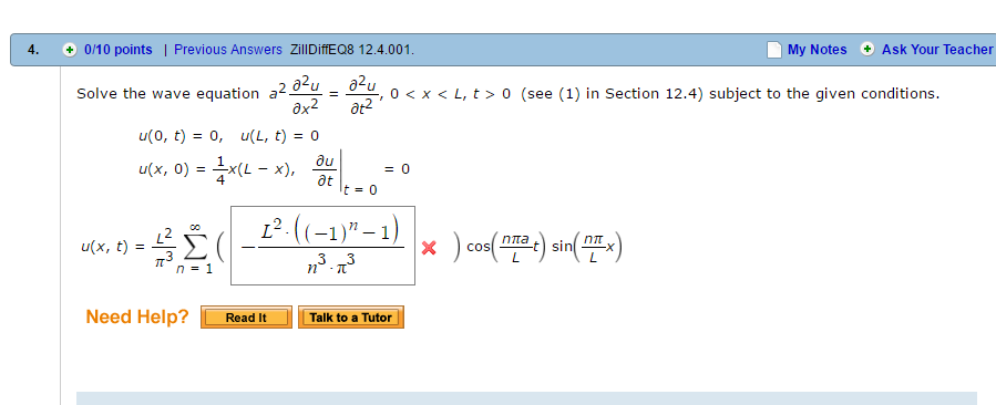 Solved Solve the wave equation a^2 partial | Chegg.com