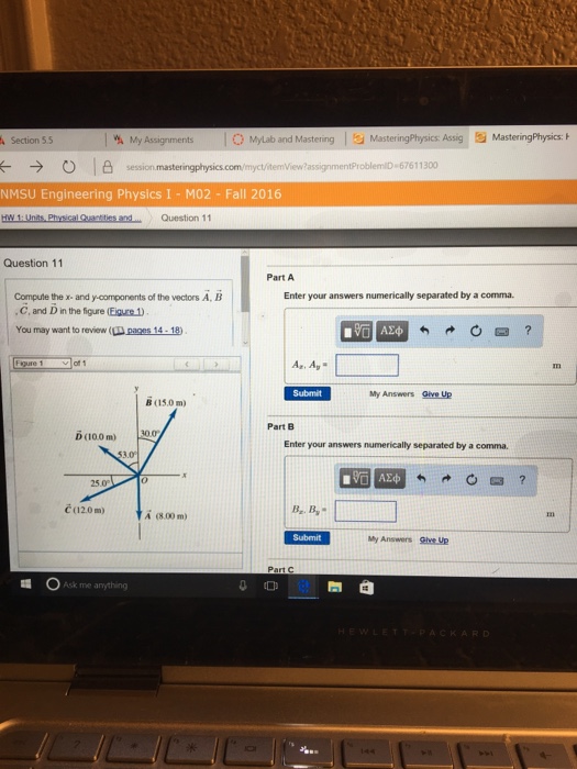 Solved Compute the x- and y-components of the vectors A, B, | Chegg.com