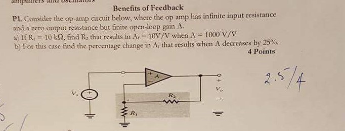 Solved Consider the op-amp circuit below, where the op amp | Chegg.com