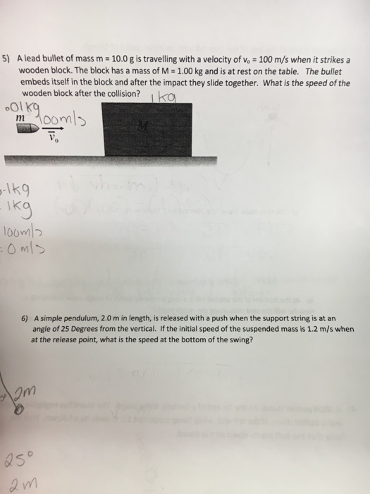 Solved A lead bullet of mass m = 10.0 g is travelling with a | Chegg.com