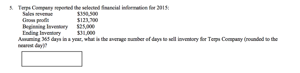 Solved Terps Company reported the selected financial | Chegg.com