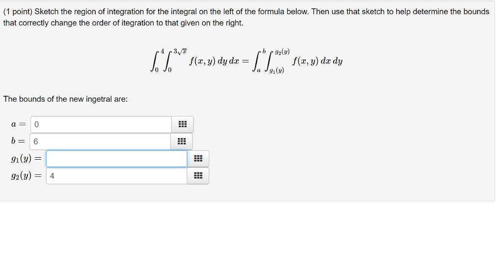 Solved Sketch the region of integration for the integral on | Chegg.com