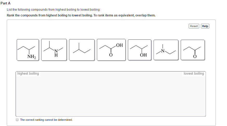 Solved List the following compounds from highest boiling to | Chegg.com