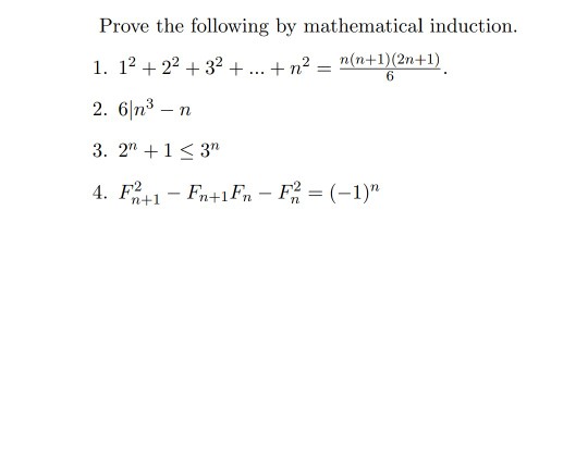 Solved Prove the following by mathematical induction. 1. 12 | Chegg.com