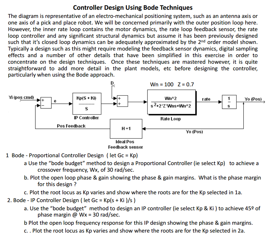 Controller Design Using Bode Techniques The diagram | Chegg.com