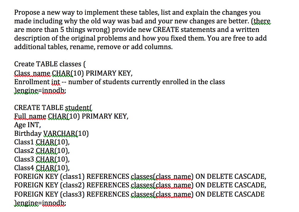 Solved Propose a new way to implement these tables, list and | Chegg.com