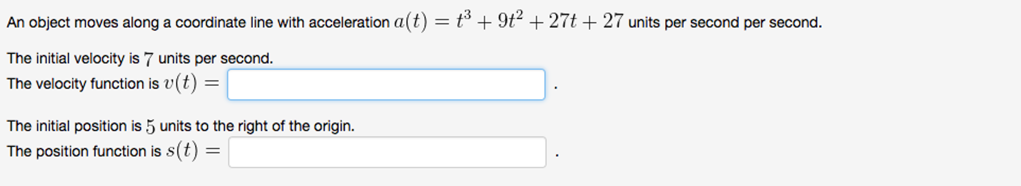Solved An Object Moves Along A Coordinate Line With