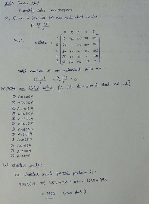 Solved Please explain how shortest route answer was | Chegg.com