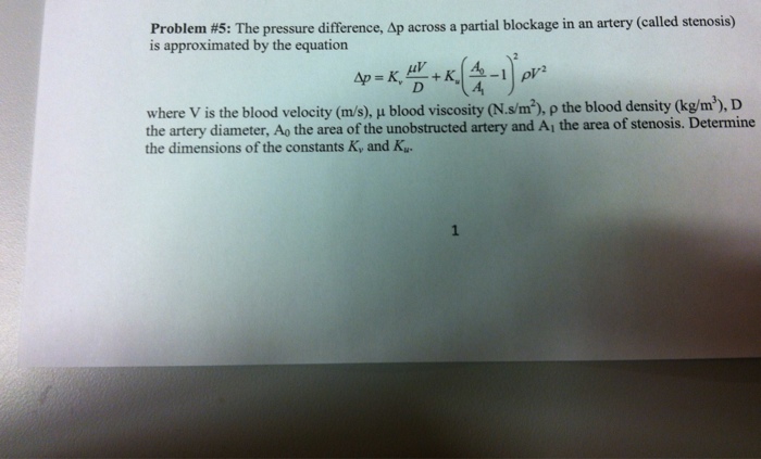 Solved The pressure difference, Delta p across a partial | Chegg.com