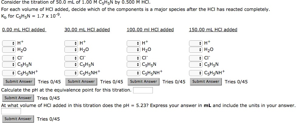 Solved Consider the titration of 50.0 mL of 1.00 M C_5H_5N | Chegg.com