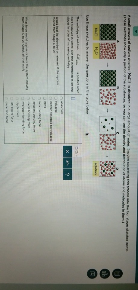 Solved A small amount of sodium chloride (NaCI) is dissolved | Chegg.com