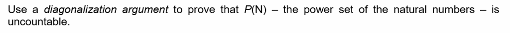 Solved Use a diagonalization argument to prove that P(N) - | Chegg.com