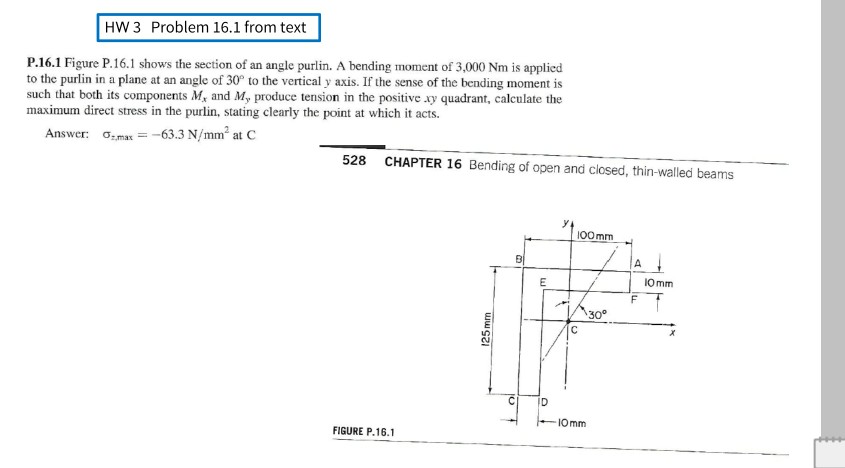 Figure P.16.1 shows the section of an angle purlin. A | Chegg.com