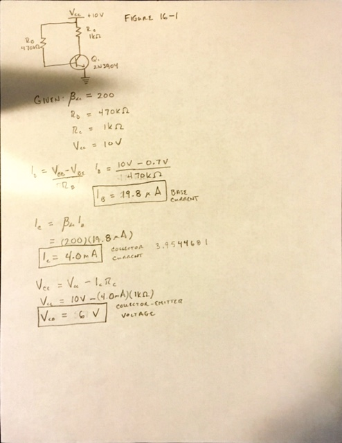 Solved (From experiement 16: Transistor Operating Region - | Chegg.com