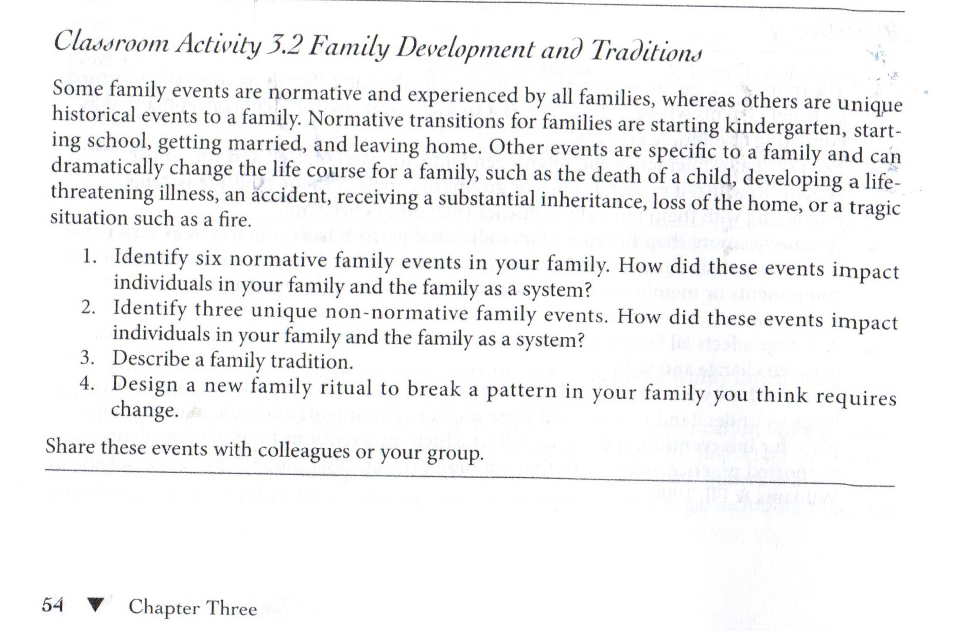 Solved Classroom Activity 3.2 Family Development And | Chegg.com