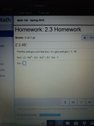 Solved ath Math 105-Spring 2018 Homework: 2.3 Homework | Chegg.com