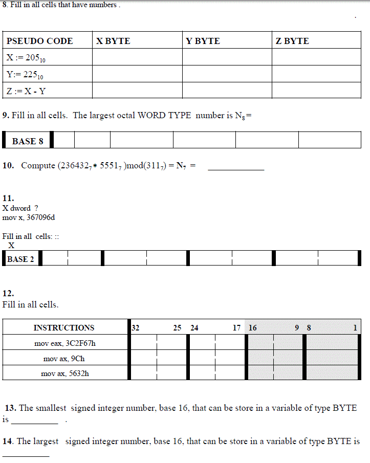 Solved Assembly Language class. I am preparing for the end | Chegg.com
