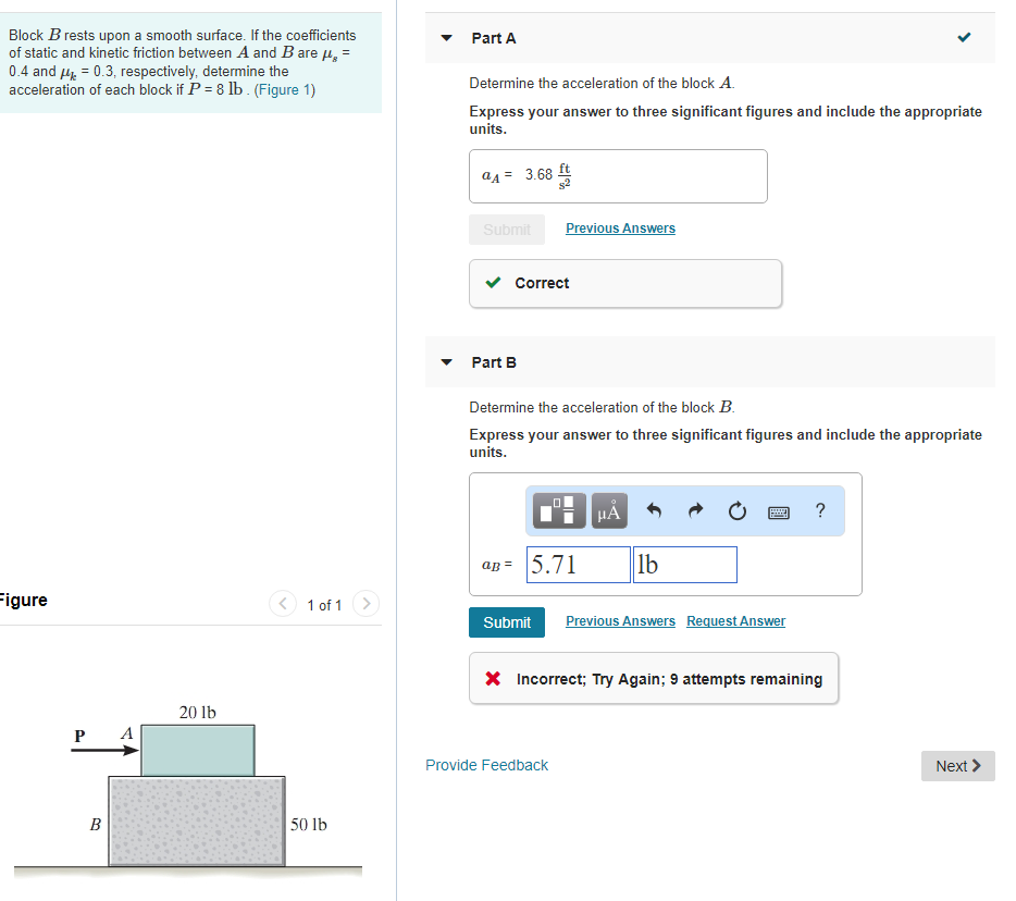 Solved Block B rests upon a smooth surface. If the | Chegg.com