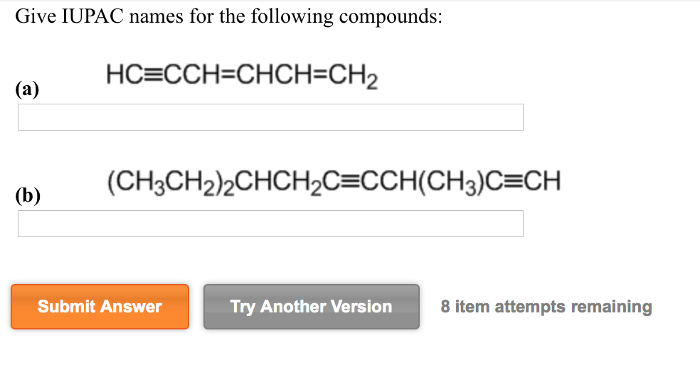 Solved Give IUPAC names for the following compounds: (b) | Chegg.com