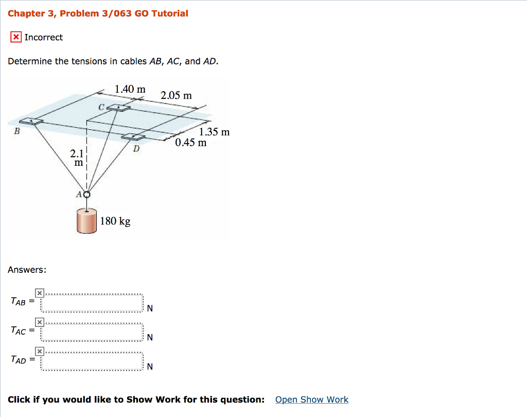 Solved Chapter 3, Problem 3/063 GO Tutorial Incorrect | Chegg.com