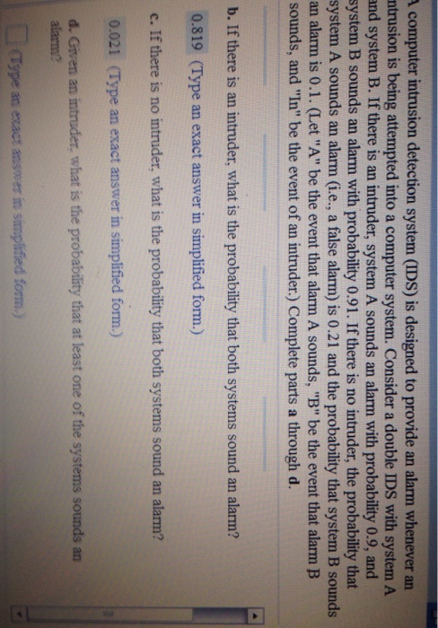 Solved A computer intrusion detection system (IDS) is | Chegg.com