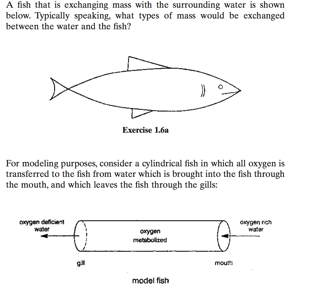 A fish that is exchanging mass with the surrounding | Chegg.com