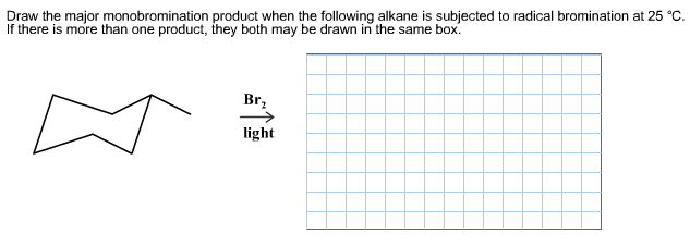 Solved Draw the major monobromination product when the | Chegg.com