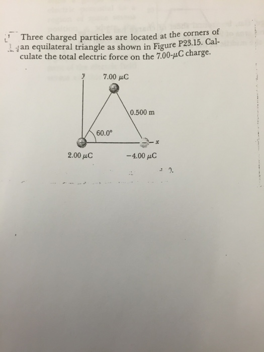 Solved Three Charged Particles Are Located At The Corners Of