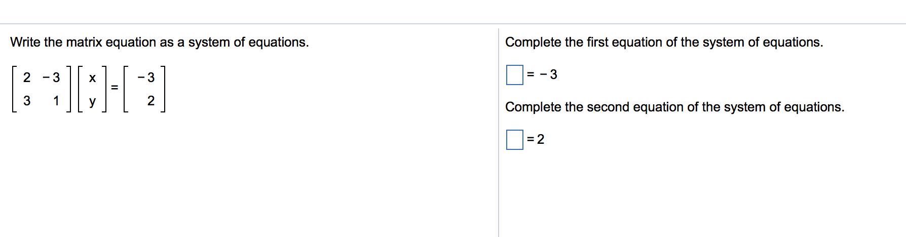Solved Write the matrix equation as a system of equations. | Chegg.com