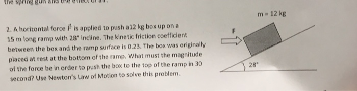 Solved A horizontal force vector F is applied to push a 12 | Chegg.com