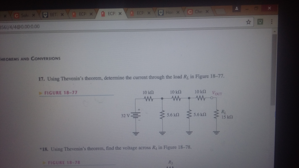 Solved Using Thevenin's theorem, determine the current | Chegg.com