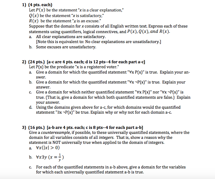 Solved Let P(x) be the statement "x is a clear explanation, | Chegg.com