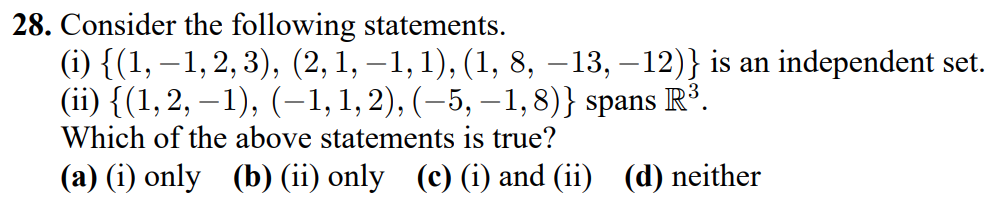 Solved 28. Consider the following statements. (i) | Chegg.com