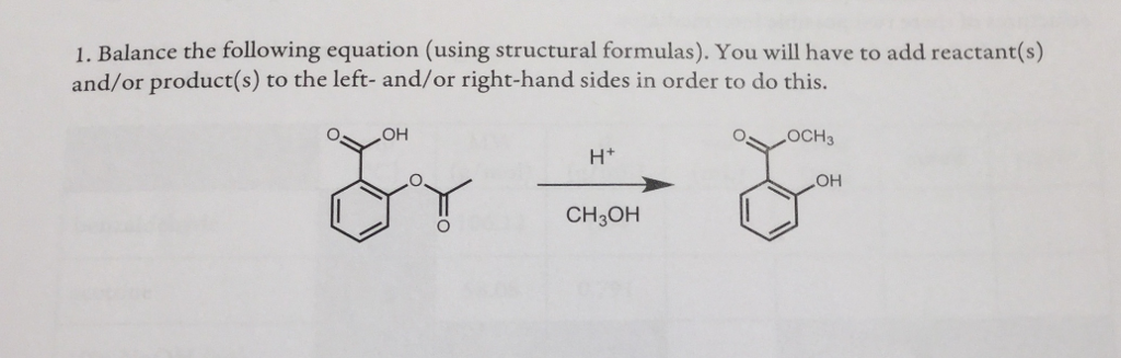 Solved Balance the following equation (using structural | Chegg.com