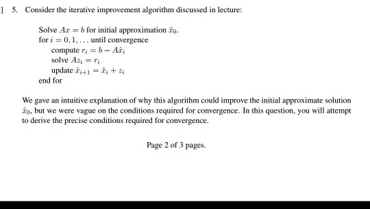 Solved 1 5 Consider The Iterative Improvement Algorithm
