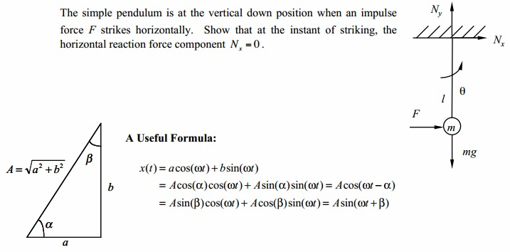 The simple pendulum is at the vertical down position | Chegg.com
