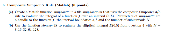 Solved Create a Mat lab function simpson38 in a file | Chegg.com
