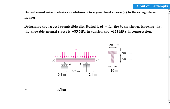 Solved Determine the largest permissible distributed load w | Chegg.com