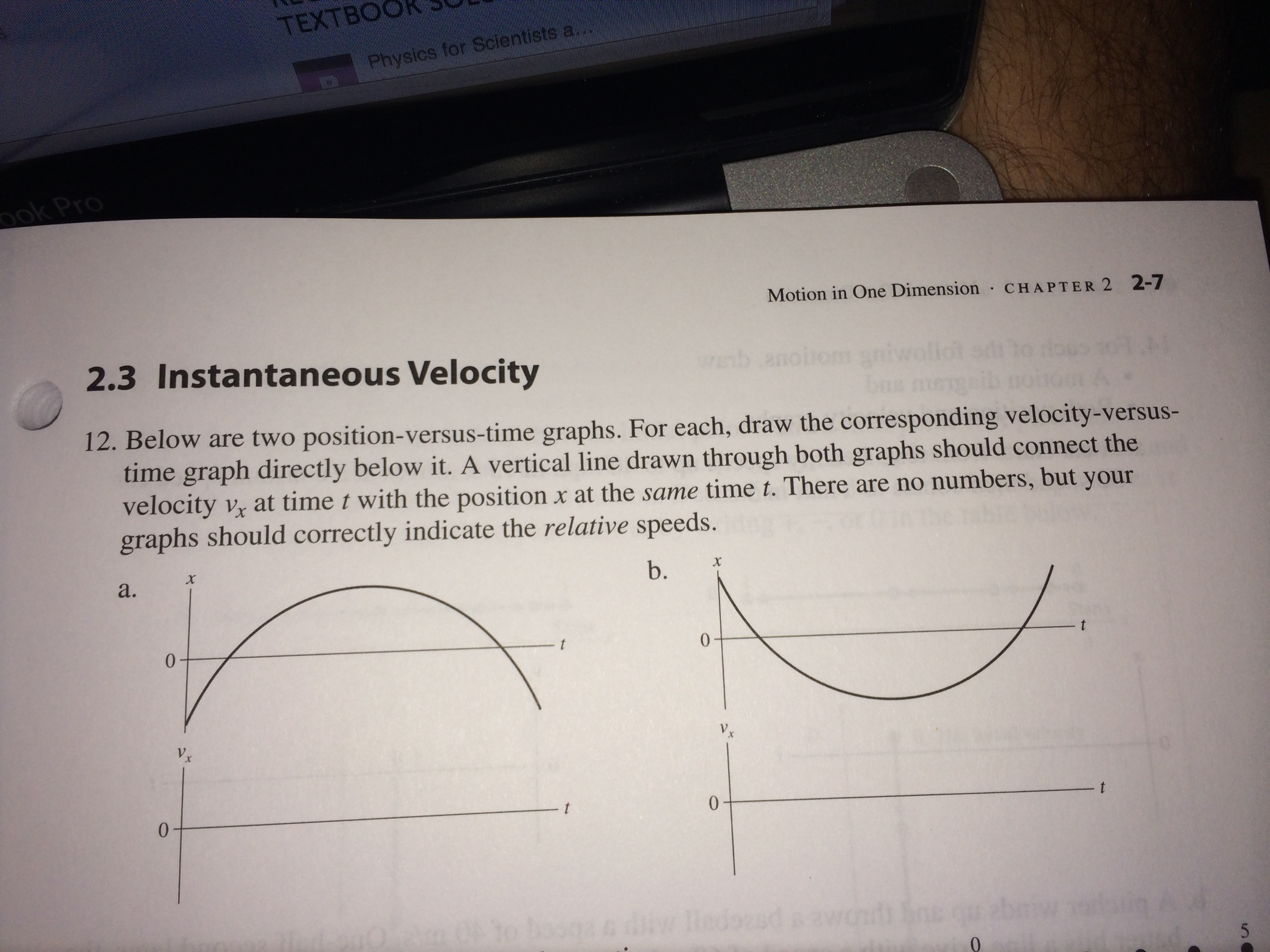 Solved 2.3 Instantaneous Velocity 12. Below are two | Chegg.com