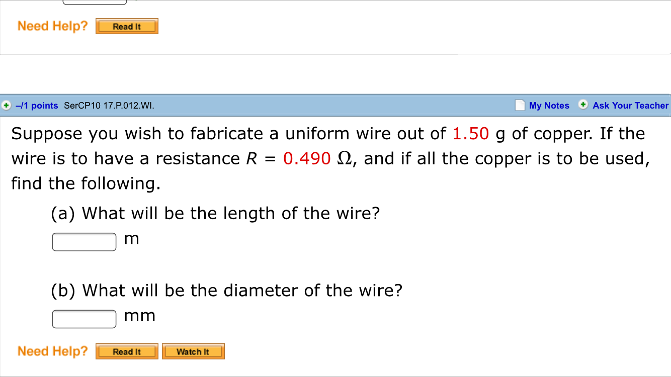 Solved Suppose you wish to fabricate a uniform wire out of | Chegg.com