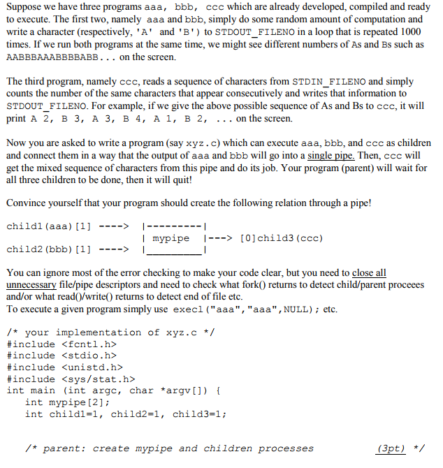 Solved Suppose we have three programs aaa, bbb, ccc which | Chegg.com