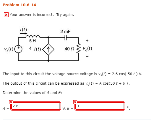 Solved Problem 10.6-14 Your answer is incorrect. Try again. | Chegg.com