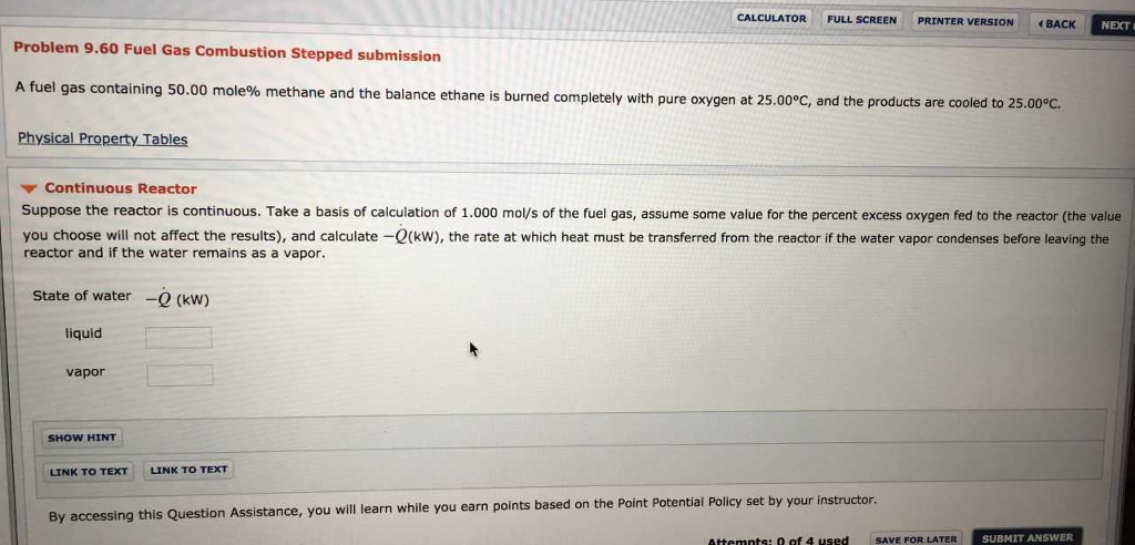 Solved CALCULATOR FULL SCREEN PRINTER VERSION BACK NEXT | Chegg.com