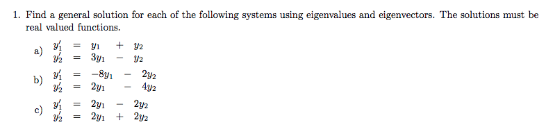 Solved 1. Find a general solution for each of the following | Chegg.com
