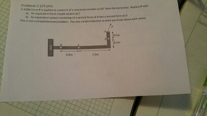 Solved a 500-N force P is applied at a point A of a | Chegg.com